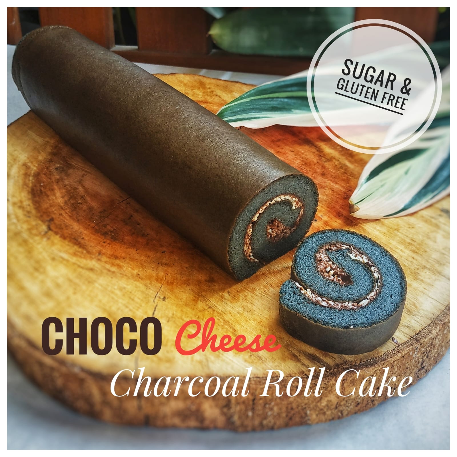 Bolu Gulung Charcoal Choco Cheese